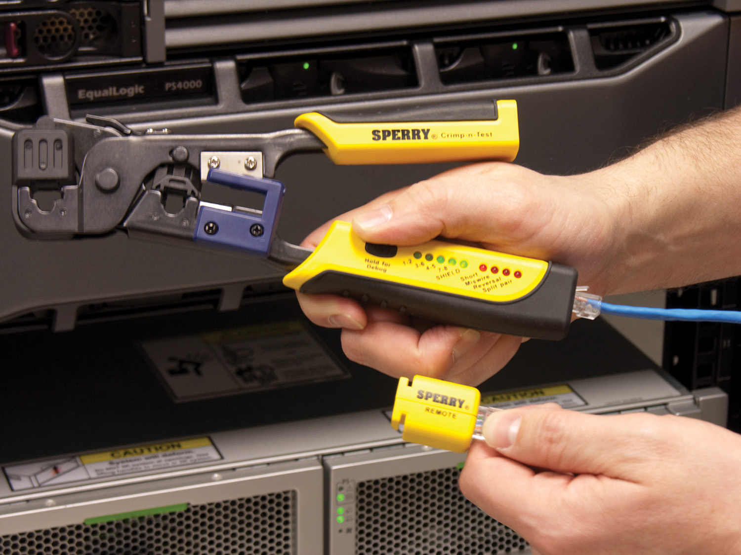 Crimp-n-Test RJ-45 and RJ-11 Crimping Tool with Built-in Tester, 1/Ea